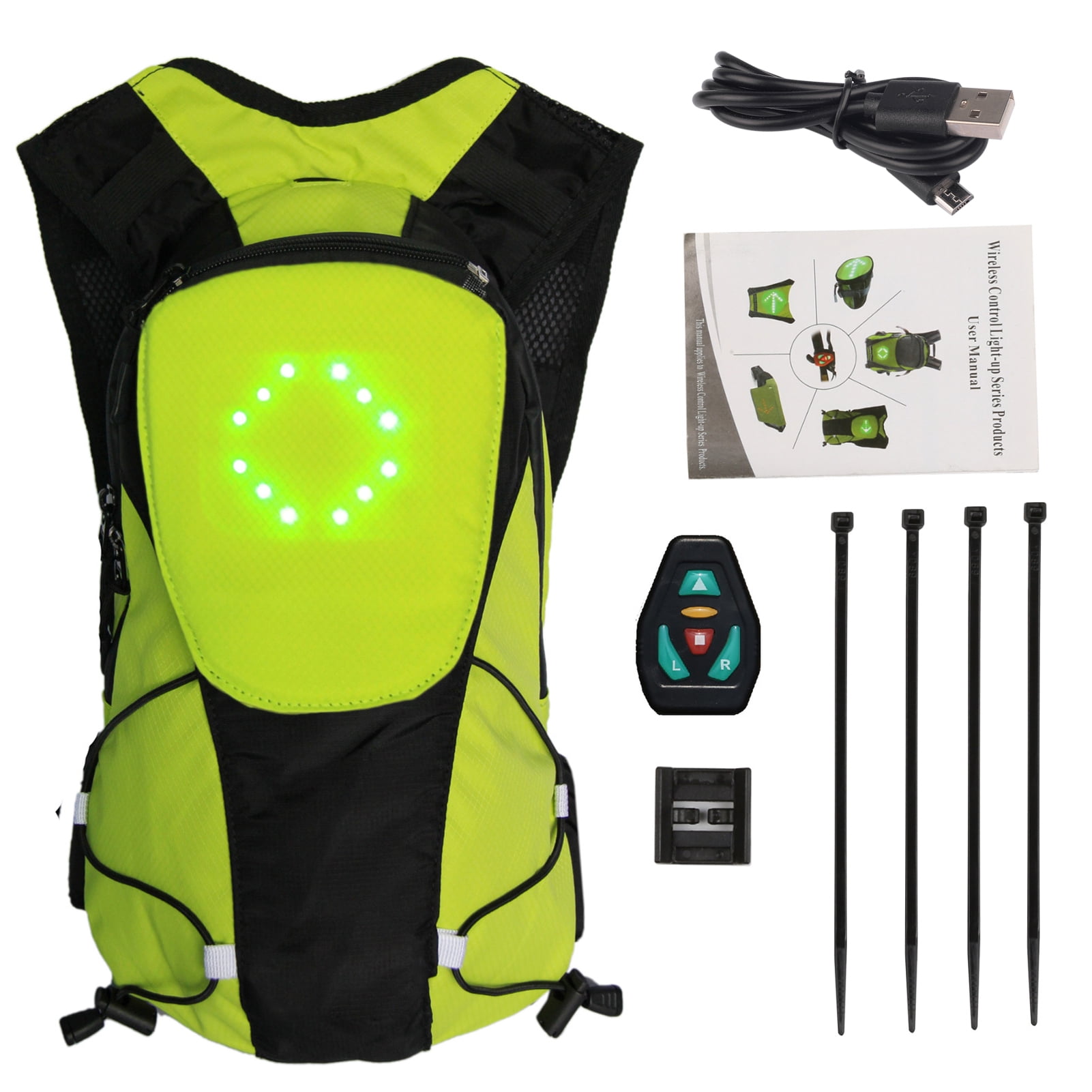 Lifetechs 5L Cycling Backpack Luminous LED Turn Signal Reflective ...