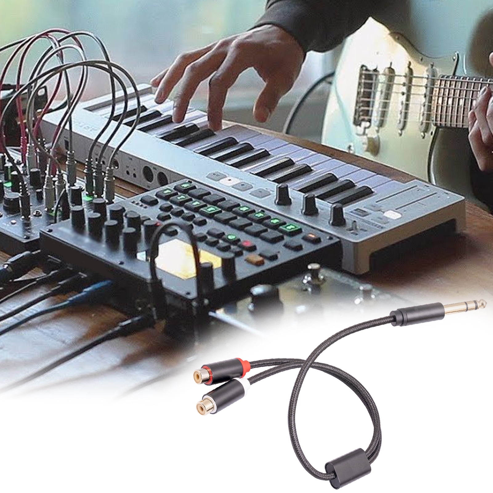 Lifetechs Audio Cable 6.35mm Male to Dual RCA Lotus Female Amplifier ...