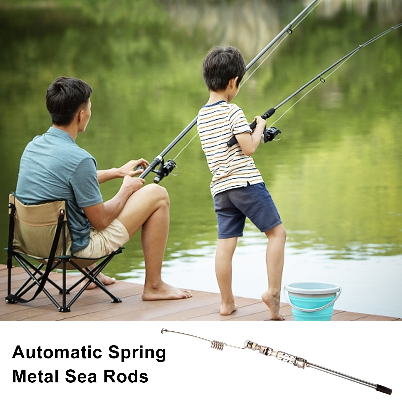 Lifetechs Automatic Spring Sea Fishing Rod with Spinning Reel Portable ...