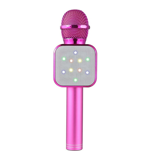 Lifetechs Bluetooth Wireless Microphone LED Lights Handheld Karaoke ABS ...