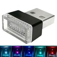 3x Mini Blue LED USB Car Interior Light Neon Atmosphere Ambient Lamp ...