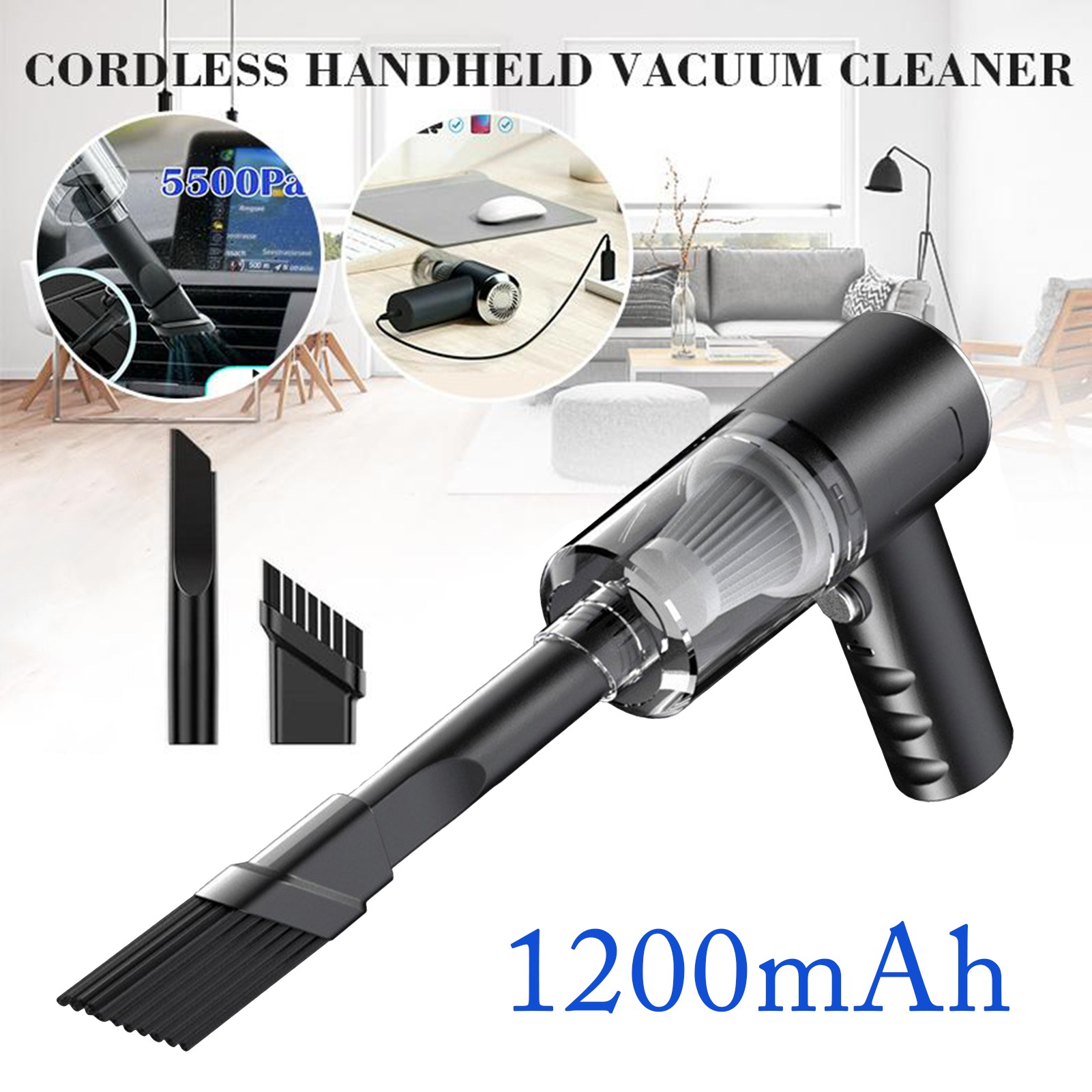 Lifetechs Cordless Handheld Car Vacuum Cleaner High Power Strong ...