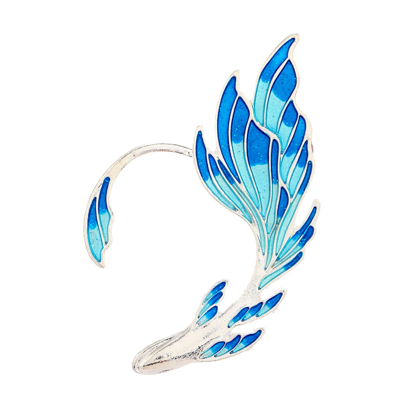 Lifetechs Ear Cuff Luxury Blue Painted Dripping Oil Craft Without ...