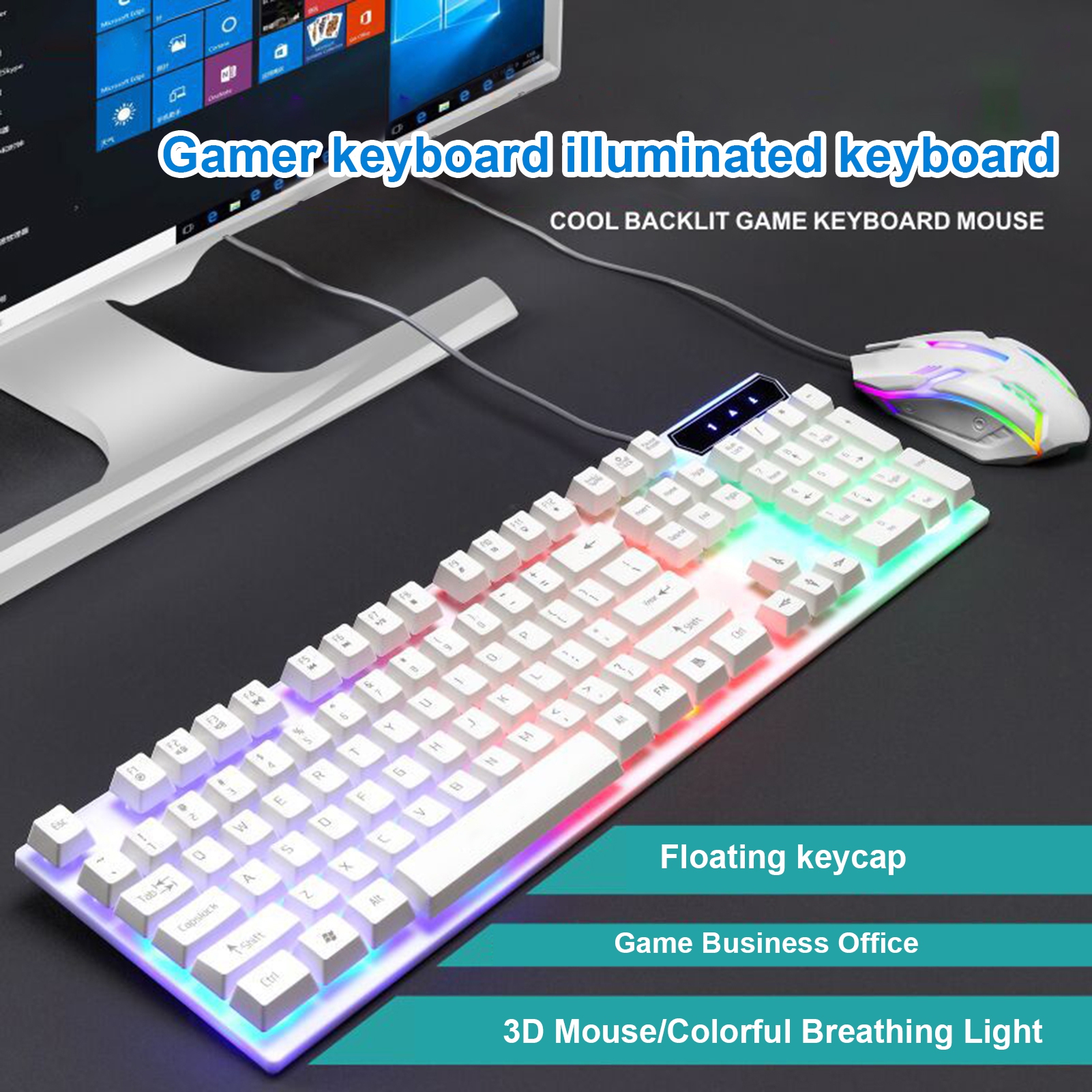Lifetechs Gaming Keyboard Mouse Set No Driver Required Ergonomic Design ...