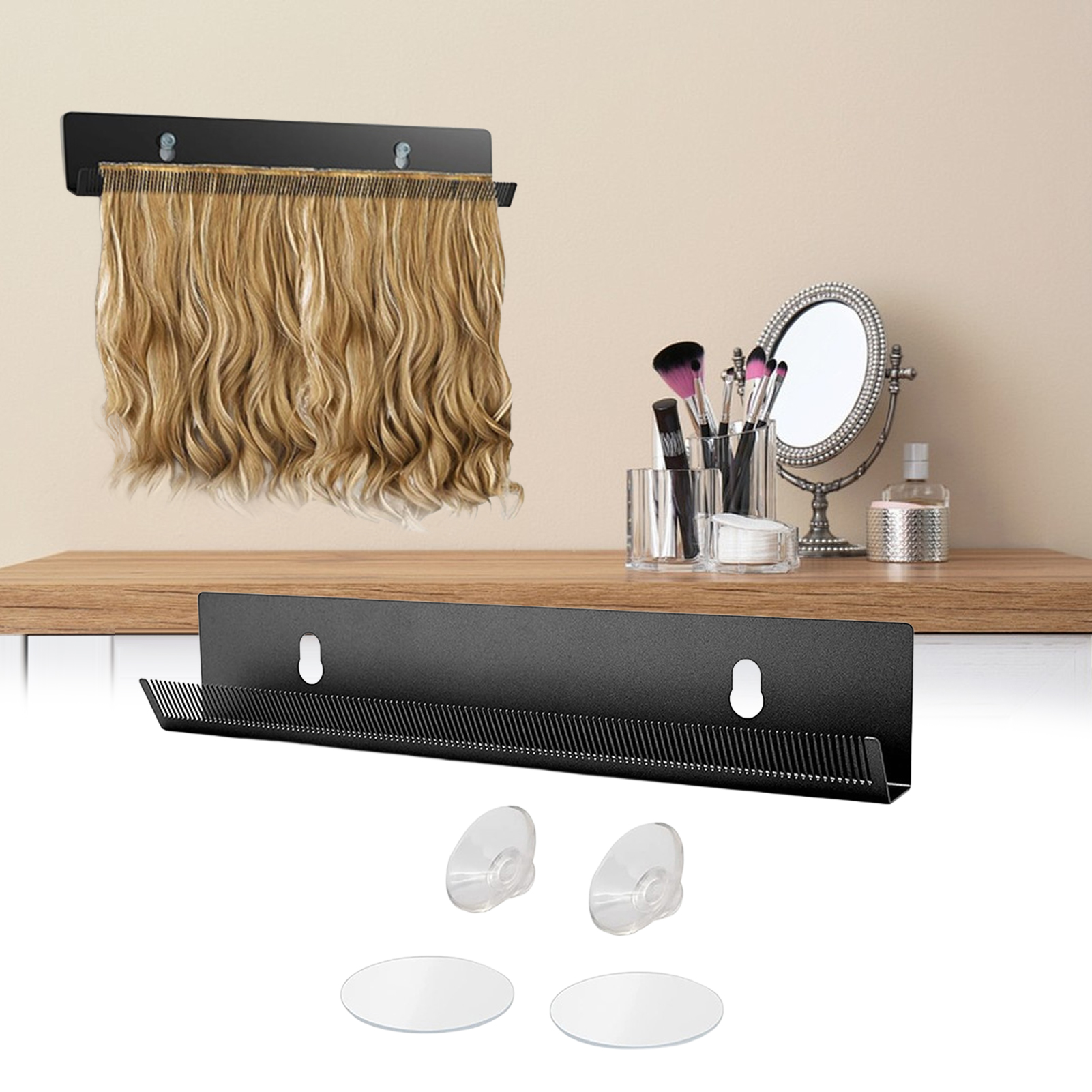 Lifetechs Metal Hair Extension Holder with Suction Cup Sticker Heavy ...