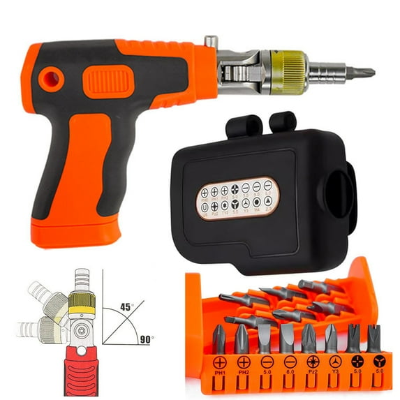 Lifetechs Multi Screwdriver Set Ergonomic Design Ratchet Mechanism 180 ...