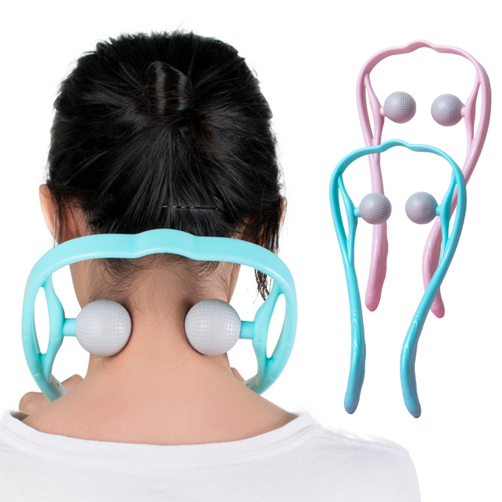 Lifetechs Neck Massager Portable Manual Shoulder for Home Office Travel Adjustable Pressure ...