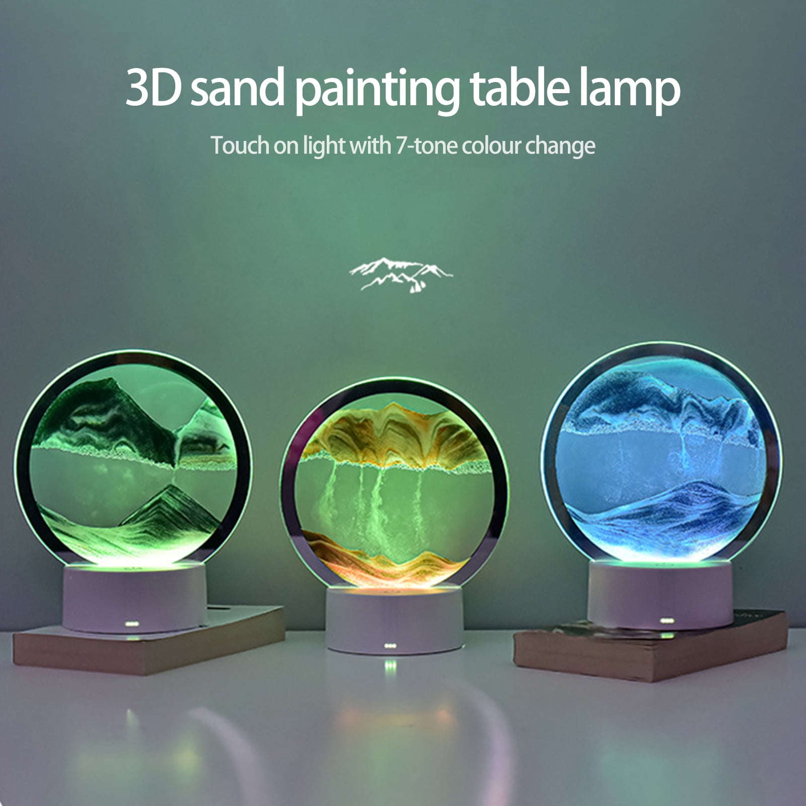Lifetechs Sand Painting Lamp Touch Control 7-color Light Adjustable 3D ...