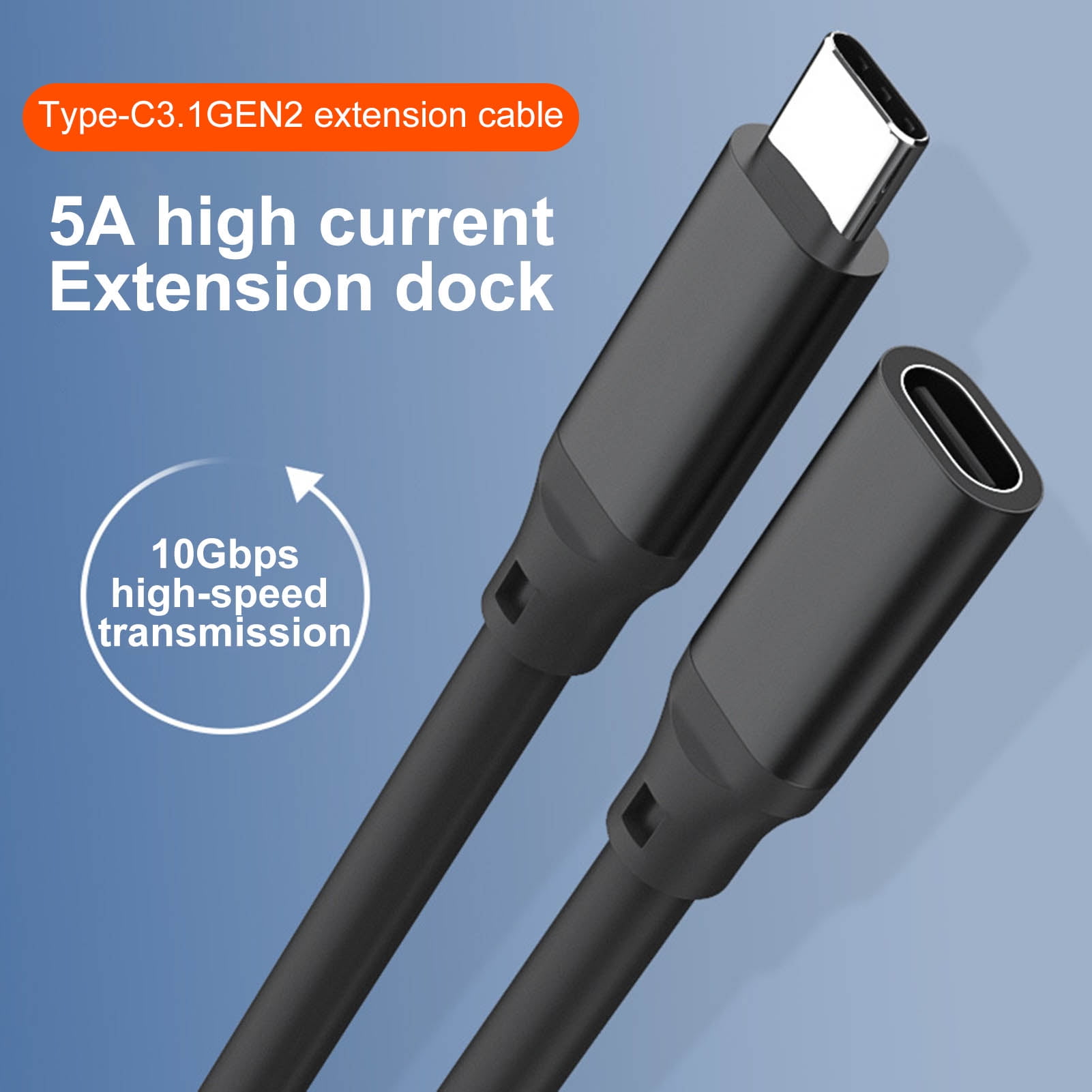 Lifetechs Type-C Extension Cable USB 3.1 High Speed 1m Type-C Male to ...