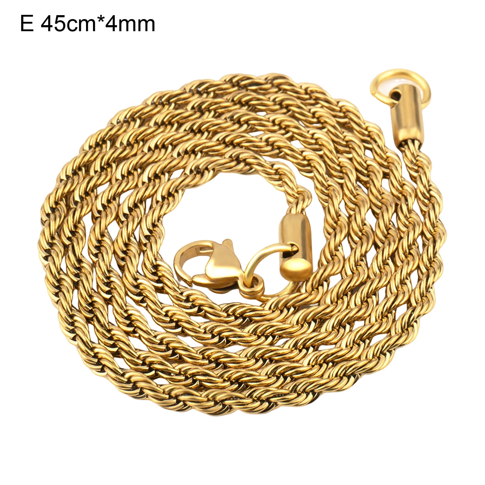 Lifetechs Unisex Necklace Twisted Chain Stainless Steel Polished Anti ...