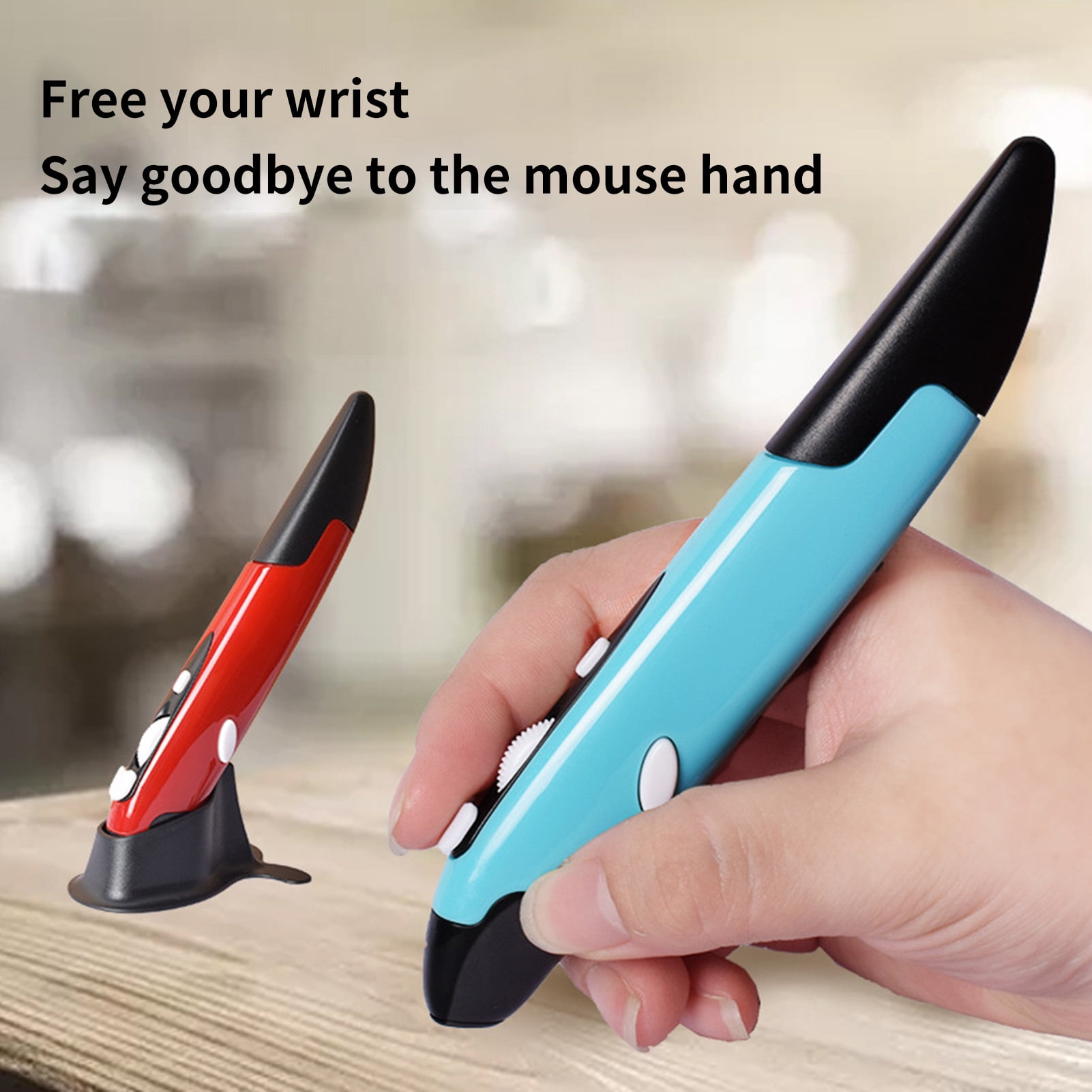 Lifetechs Wireless Mouse Pen 2.4G DPI Adjustable Portable Vertical Pen ...