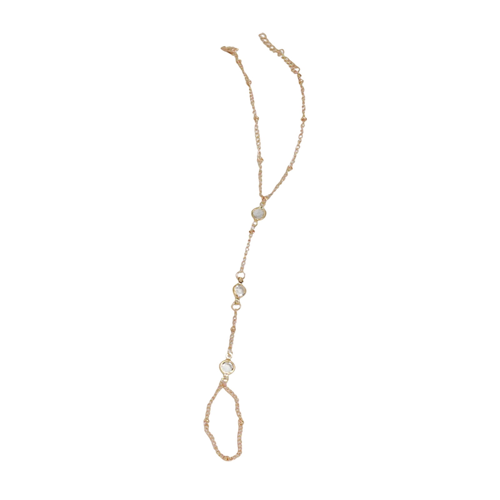 Lifetechs Women Bracelet Ring Integrated Alloy Retro Ethnic Rhinestone ...