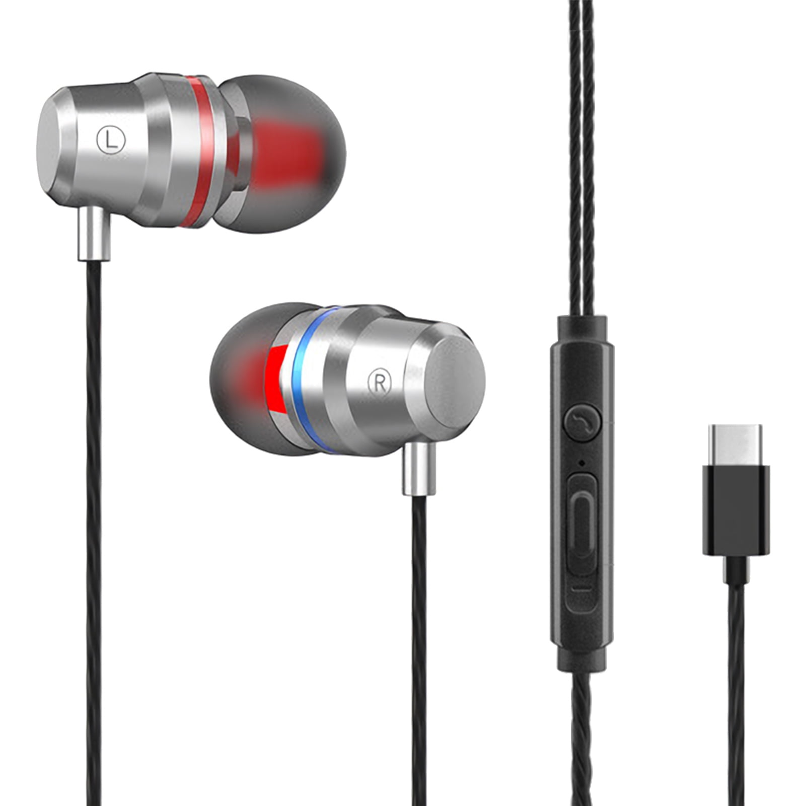 Lifetechs YT6 Wired Earbuds Universal Wire Control Metal Type-C Super ...