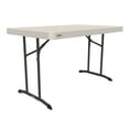 Lifetime 4 Foot Rectangle Folding Table, Indoor/Outdoor Commercial Grade, Almond (80568 ...