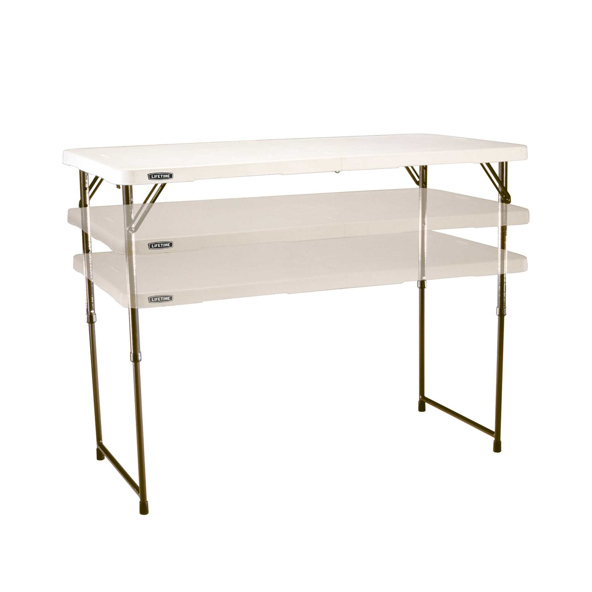 Lifetime 4-foot Fold-in-Half Adjustable Table, Almond - 4432 - Walmart.com