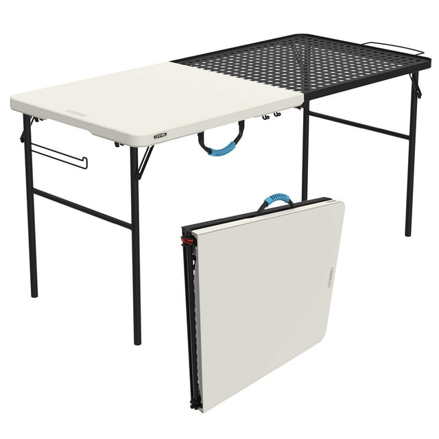 Lifetime 5 Foot Fold-in-Half Camping Folding Table, Indoor/Outdoor ...