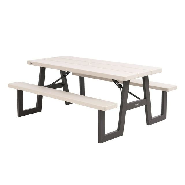 Lifetime 6-Foot W-Frame Desert Sand - HDPE Folding Picnic Table (60364 ...