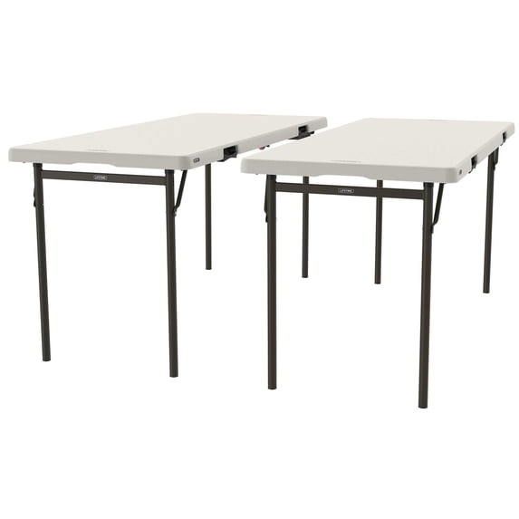 Lifetime Heavy Duty 6-Foot Fold-In-Half Commercial Plastic Table, 2 ...