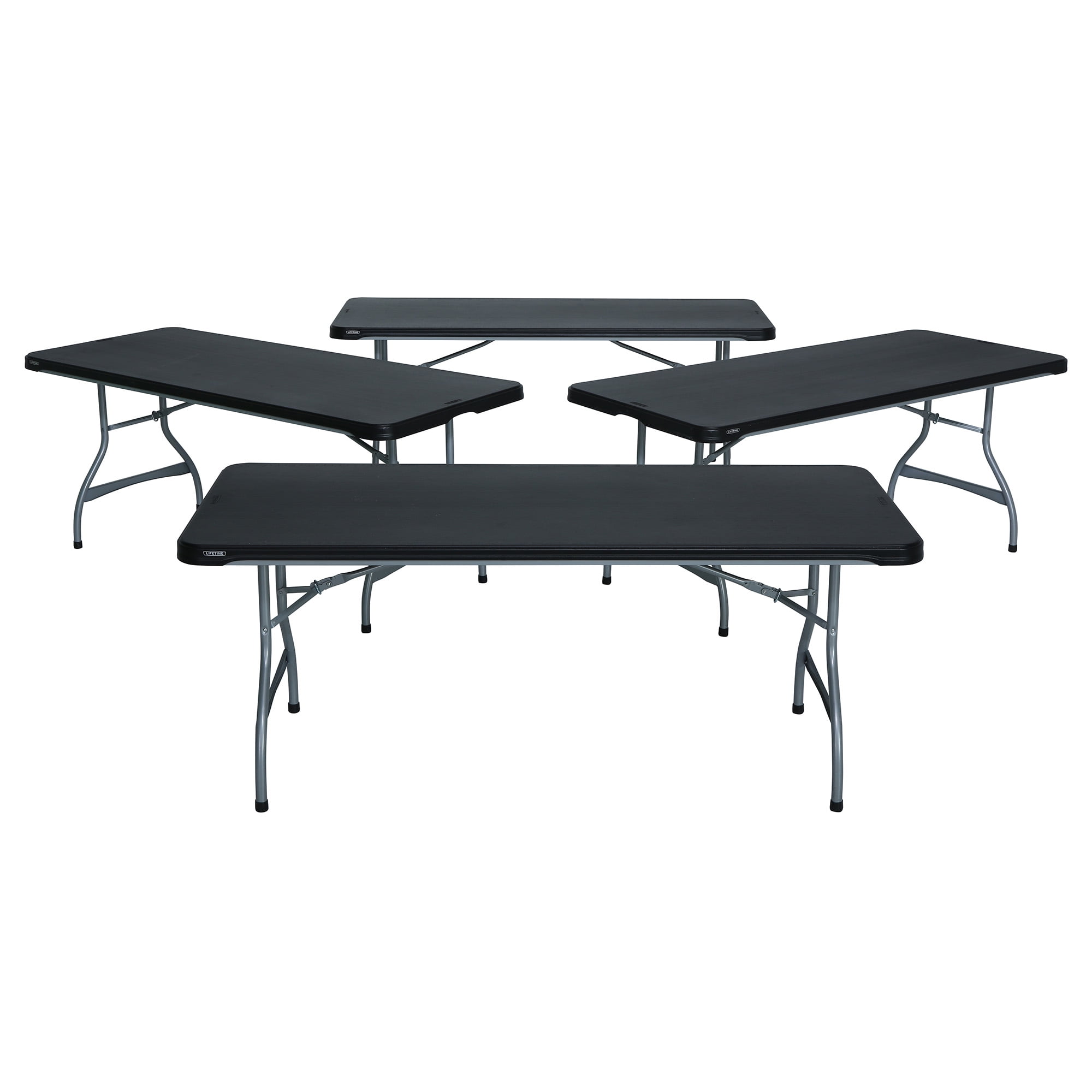 Lifetime 6 ft. Nesting Rectangle Folding Tables, Indoor/Outdoor, Black ...