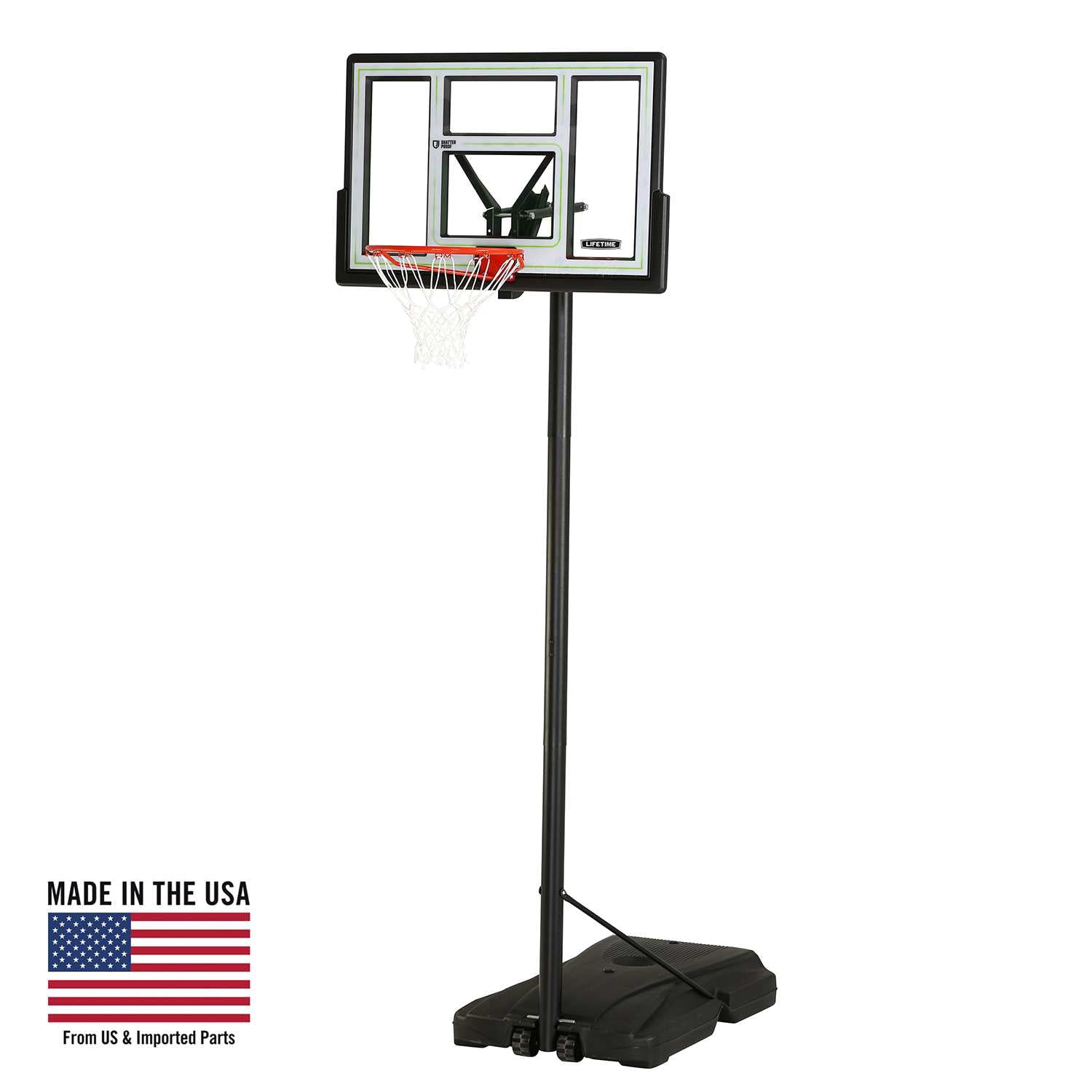 Lifetime 7.5ft-10ft Adjustable Height 46" Shatterproof Outdoor Portable ...