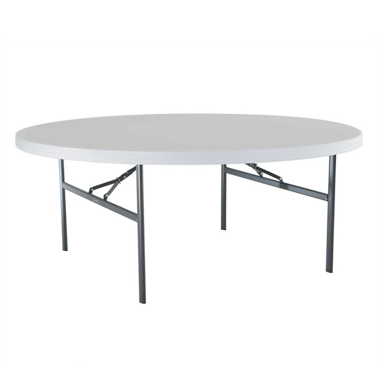 Lifetime 72 inch Round Table Indoor Outdoor Commercial Grade White Granite 22673