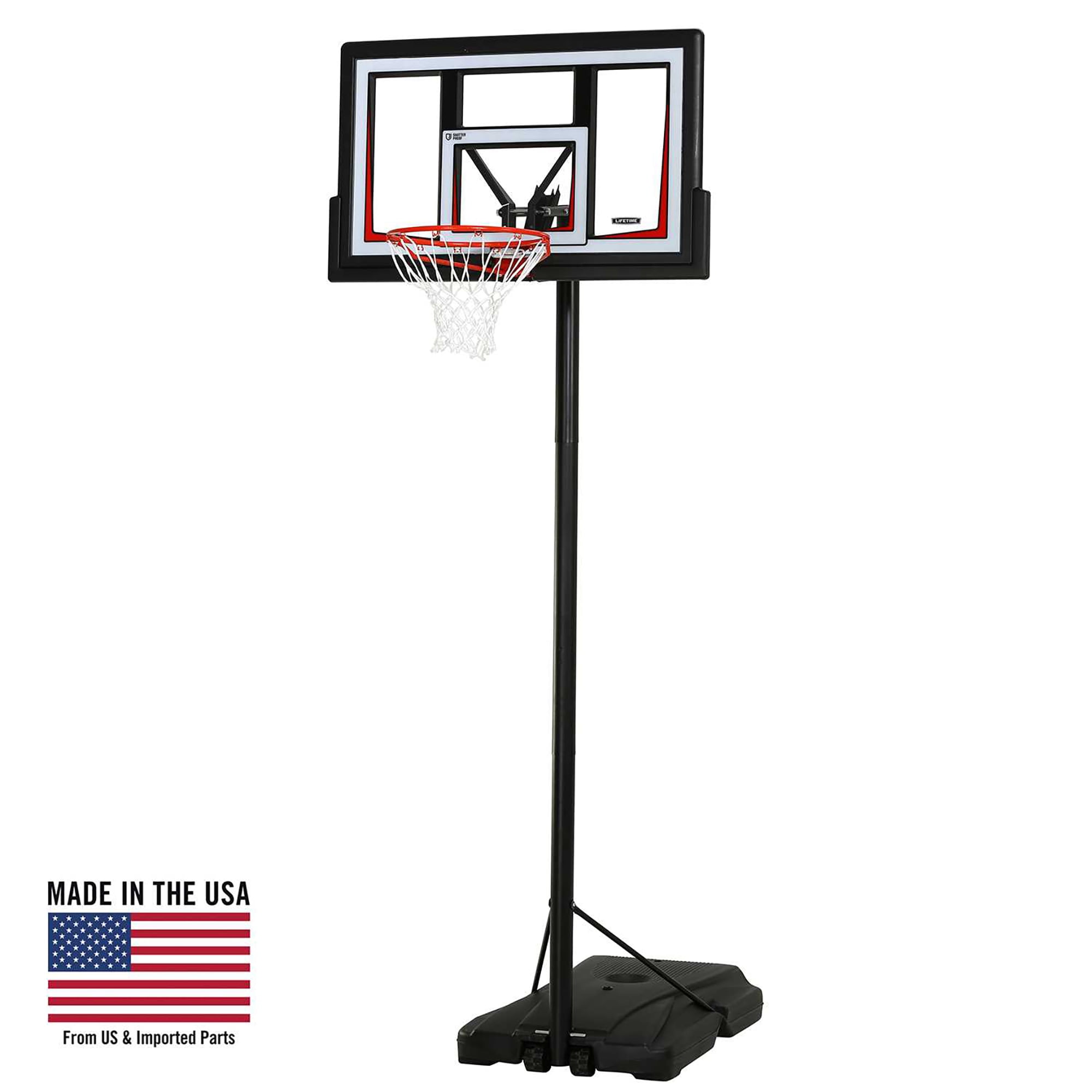 Lifetime 50-Inch Shatterproof Backboard Adjustable Portable Basketball ...