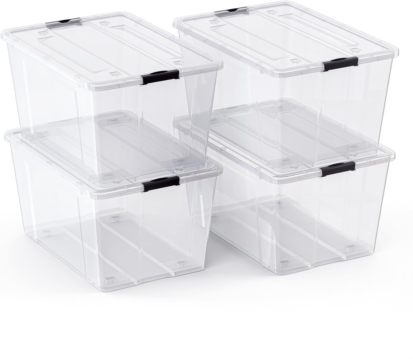 Lifetime Appliance Parts 4 Pack - 75 Qt. Plastic Storage Bin Tote ...