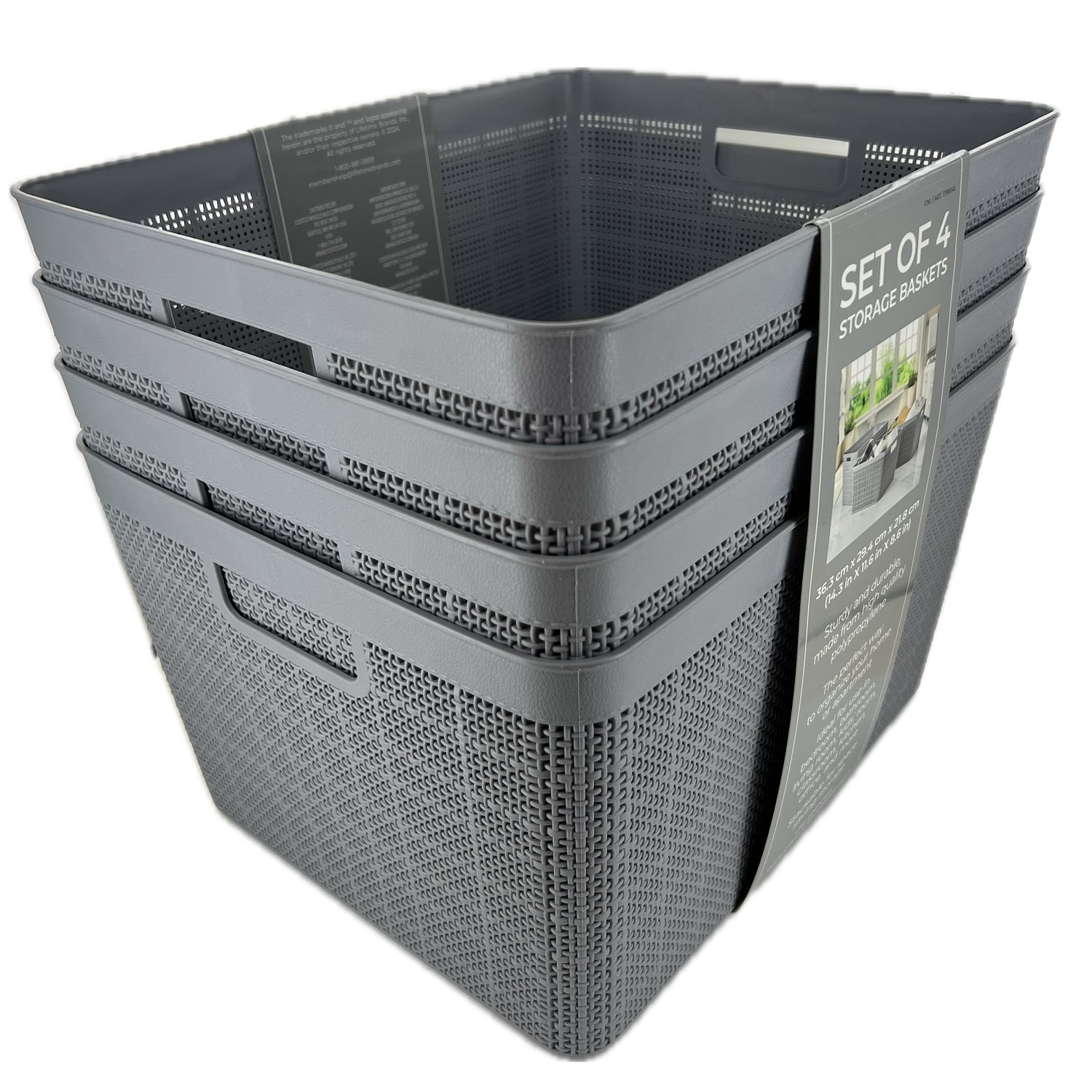 Lifetime Brands Storage Baskets, Set of 4 - Walmart.com