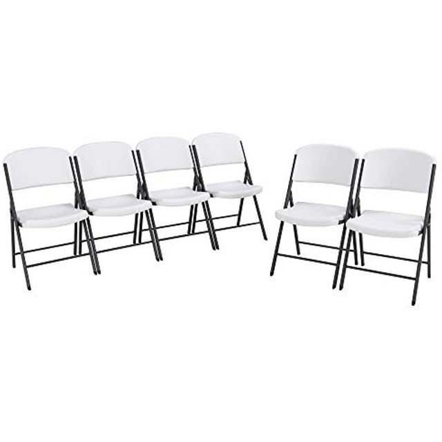 Lifetime 6 Pack Commercial Grade Foldable Plastic Chairs, Adult Sized ...