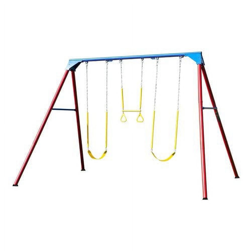 Lifetime Kid's Metal Swing Set with 2 Belt Swings and Trapeze Bar - 9 ...