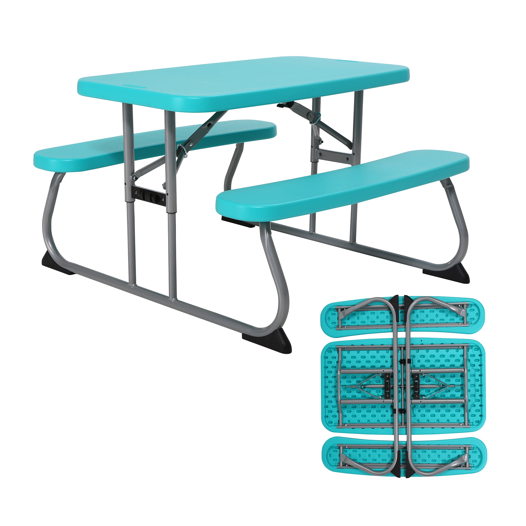 Lifetime Kids Indoor/Outdoor Polyethylene Picnic Table, Aqua Lifetime Kids Indoor/Outdoor Polyethylene Picnic Table, Aqua