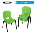 Lifetime Kids Stacking Chairs Indoor/Outdoor Lime Green, 4 Pack (80473 ...