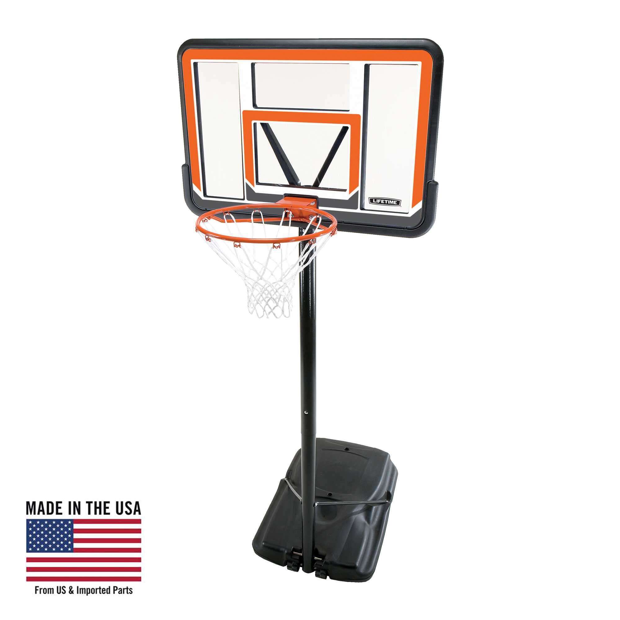 Lifetime 44-Inch Shatterproof Portable Basketball Hoop with Telescoping ...