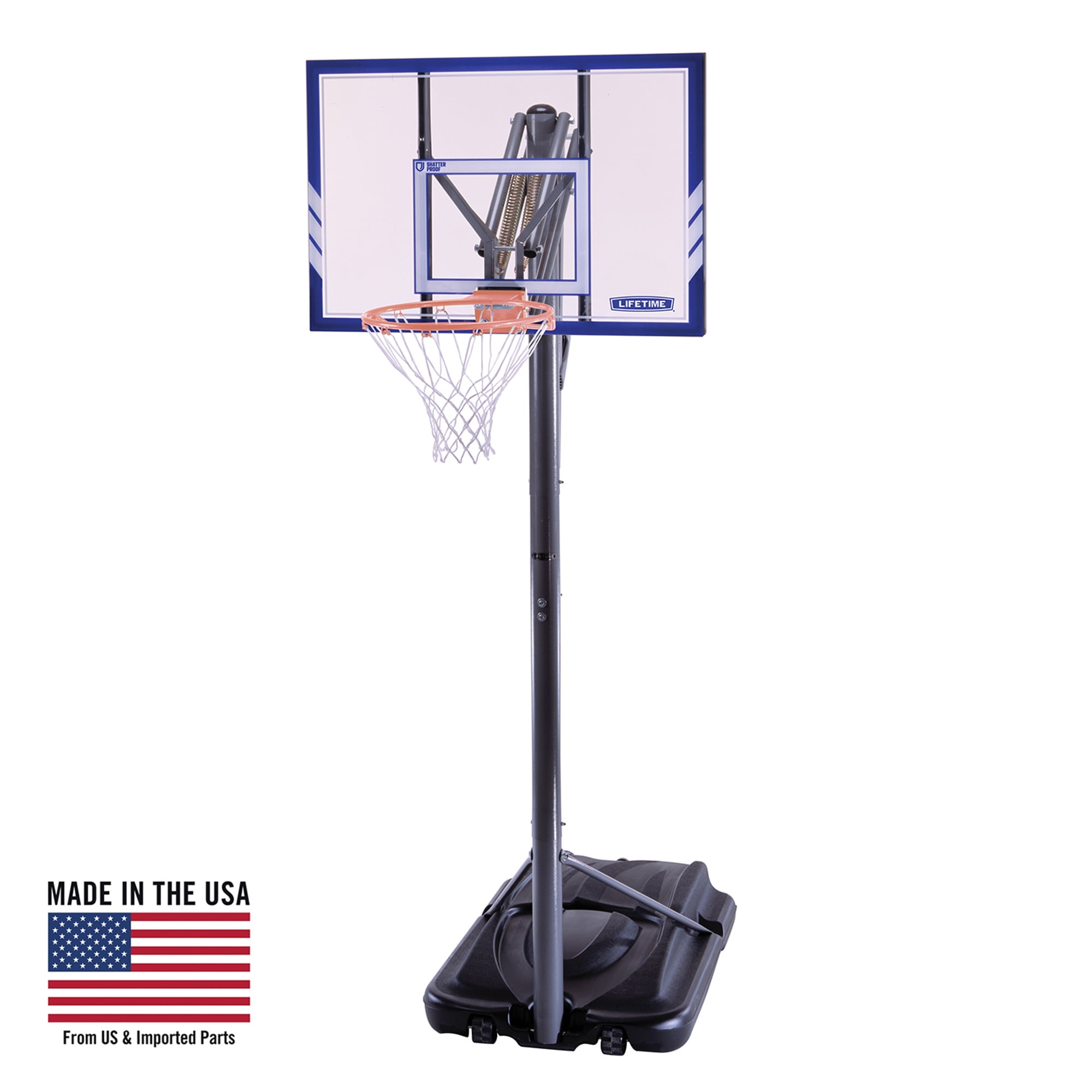 Lifetime 44-inch Adjustable Height Basketball System with Shatterproof ...