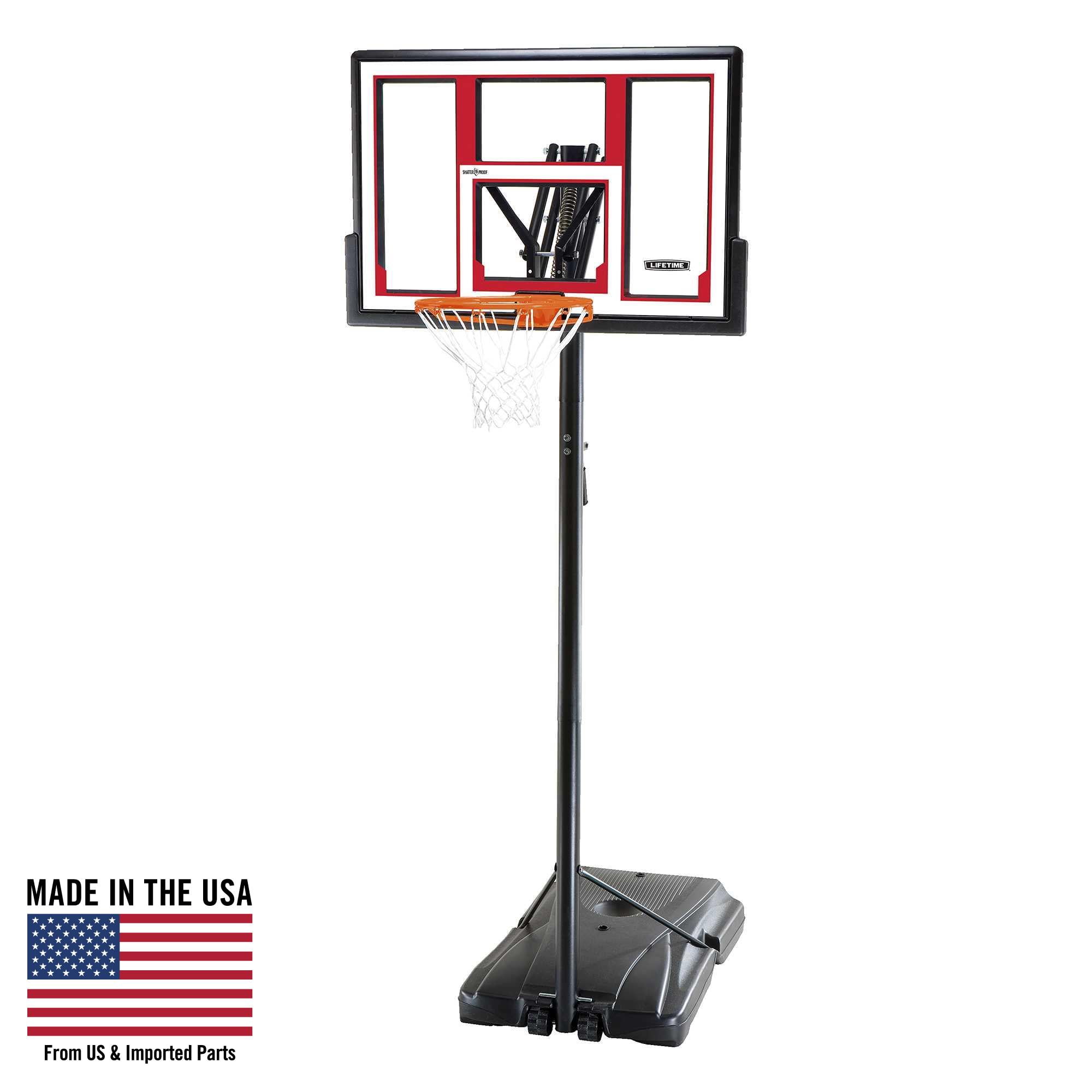 Lifetime 48-Inch Shatterproof Portable Basketball Hoop with Strong Arm ...