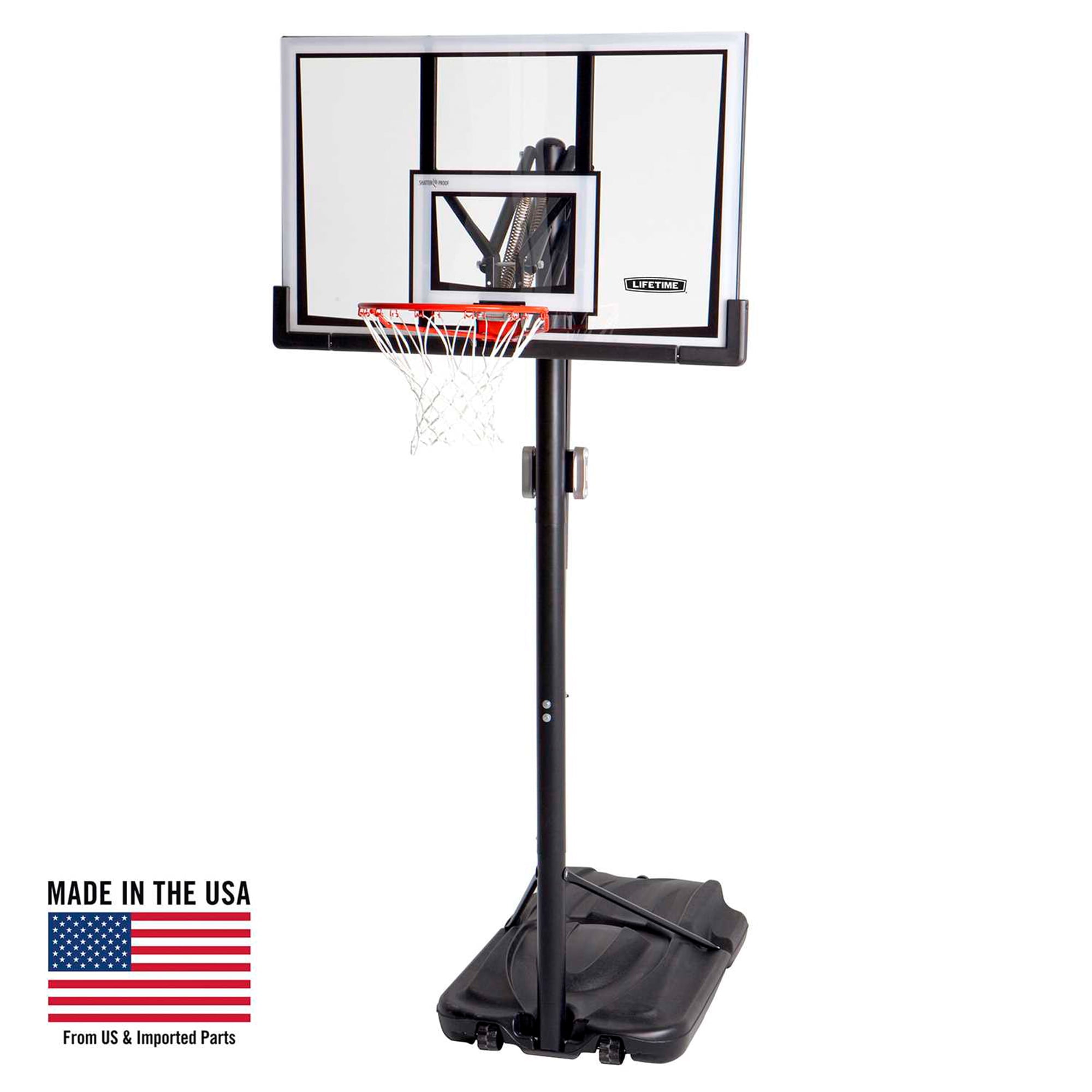 Lifetime 52-Inch Adjustable Shatterproof Goal System with Rim, Portable ...