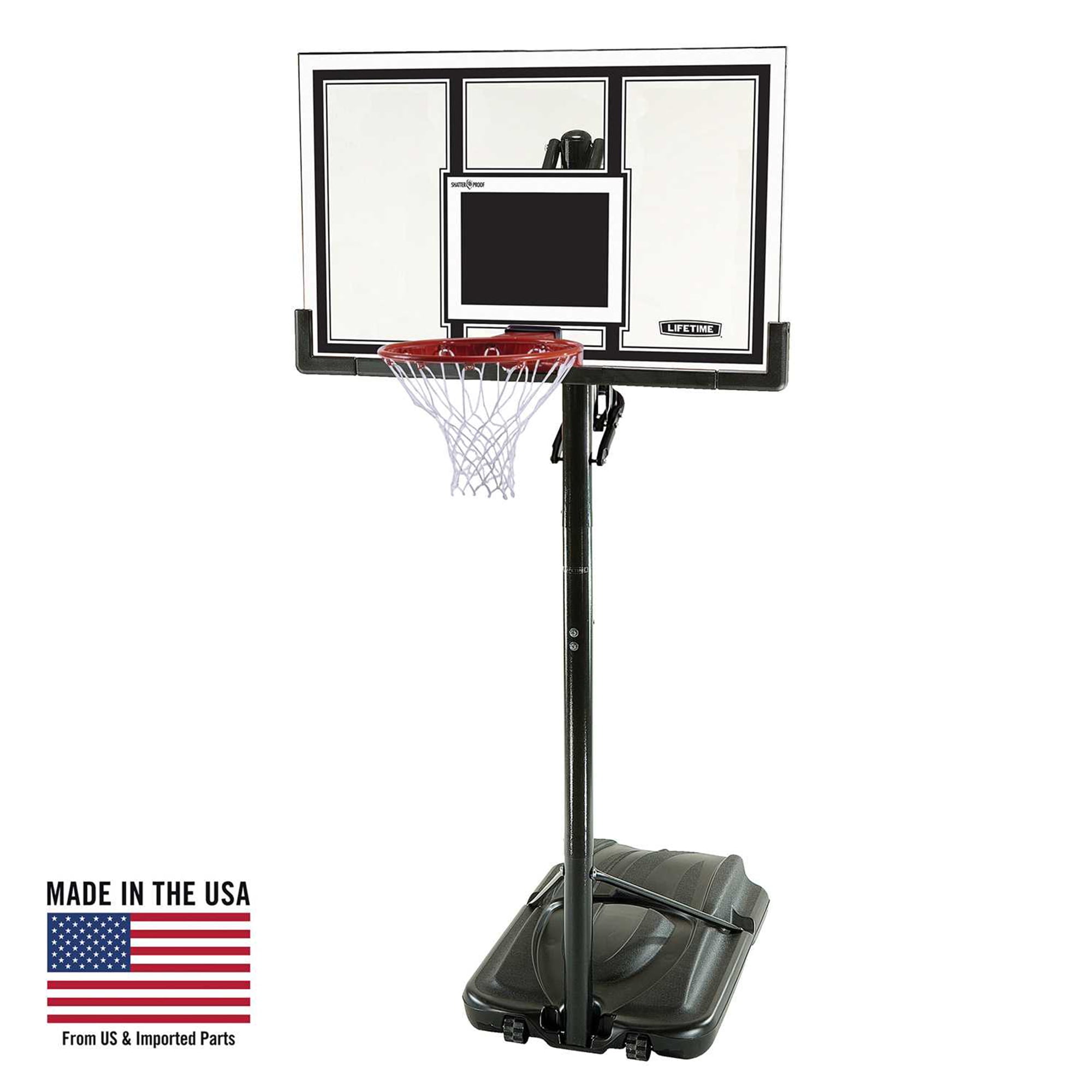 Lifetime New Adjustable Portable Basketball Hoop (54-in Polycarbonate ...
