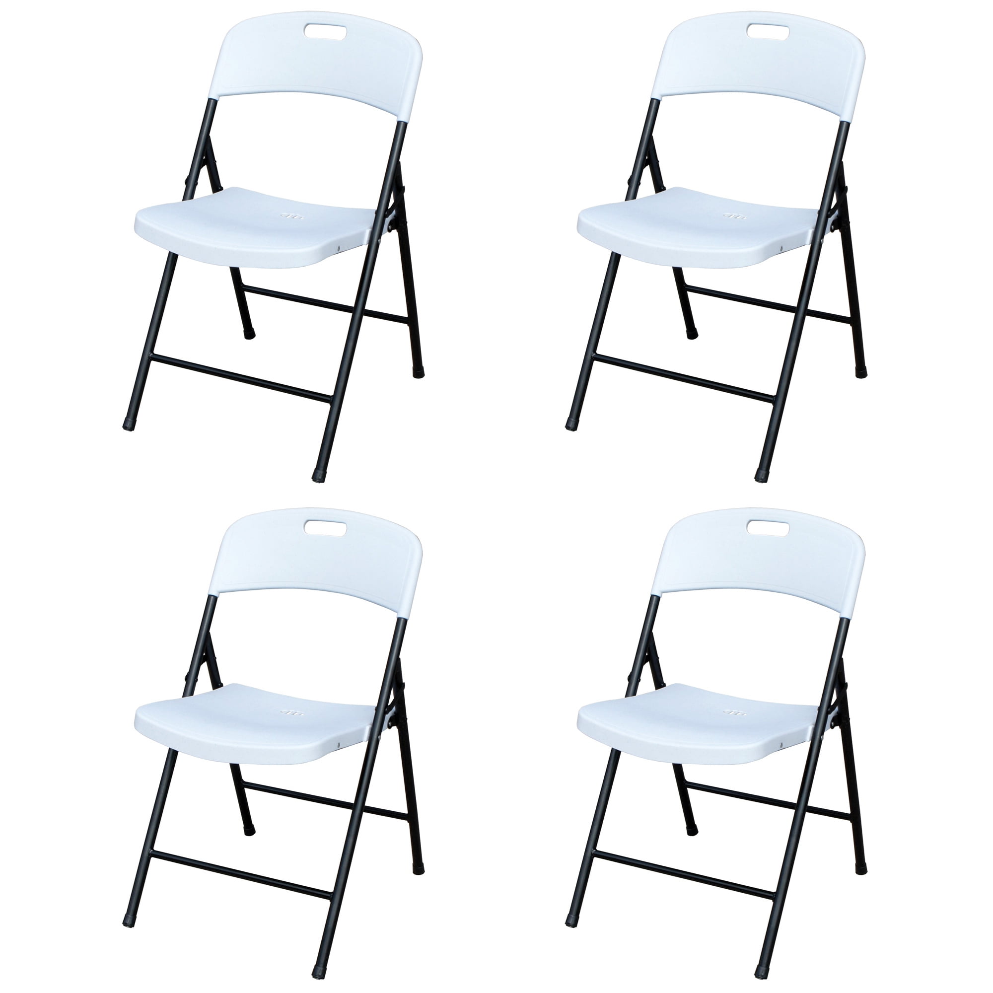 Peakform Plastic Folding Chair, Indoor Outdoor Seat, 4 Pack, White ...