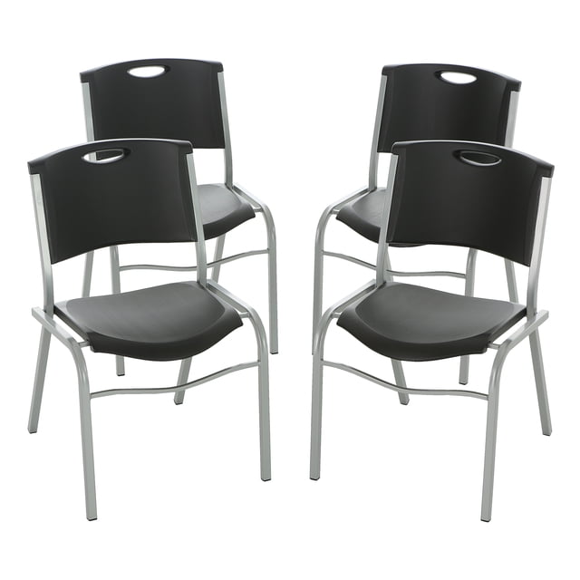 4-Pack Black Stack Chairs - Event furniture for ecommerce - Walmart ...