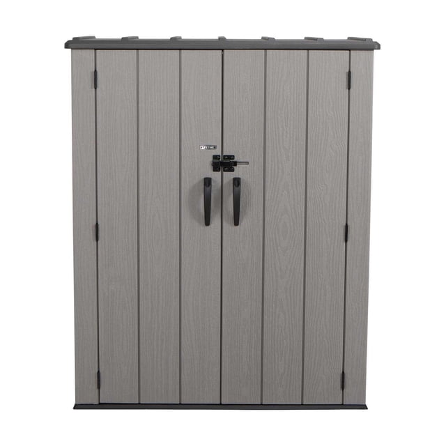 Lifetime Polyethylene Storage Shed, 53 cubic feet, Vertical, Gray ...