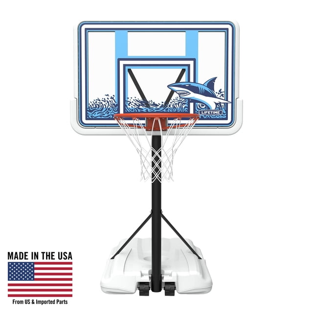 Lifetime Adjustable Portable Outdoor Poolside Basketball Hoop System ...