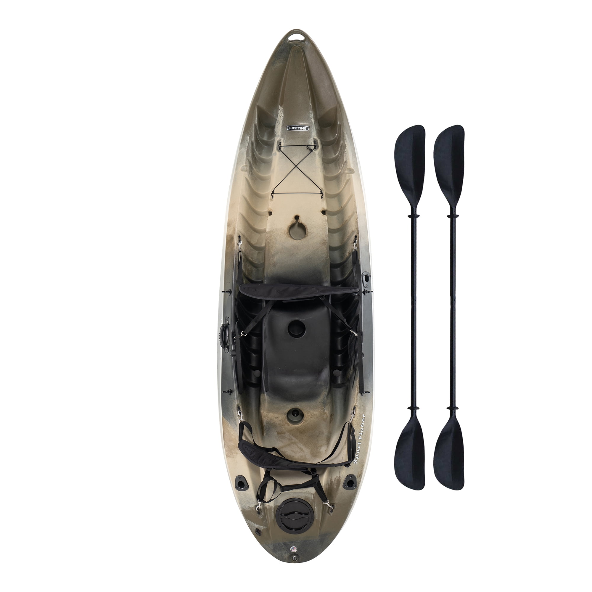 Lifetime Sport Fisher Angler 10 ft Tandem Kayak, Camo (90157) - Walmart.com