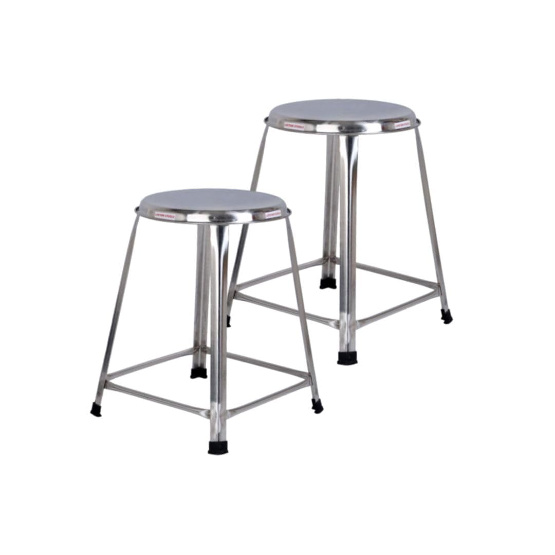 Lifetime Stools 16 inch Stainless Steel Stool for Sitting Round Shape HomeDoctorMedical ...