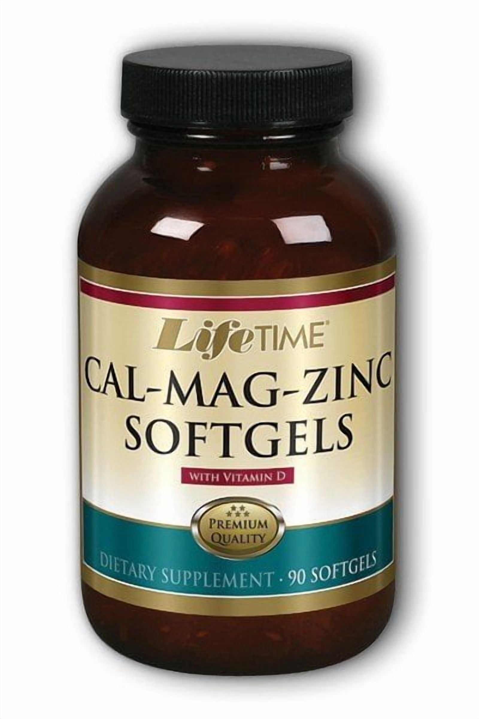 Lifetime Vitamins Cal-Mag-Zinc Softgels with Vitamin D, Bone Support ...