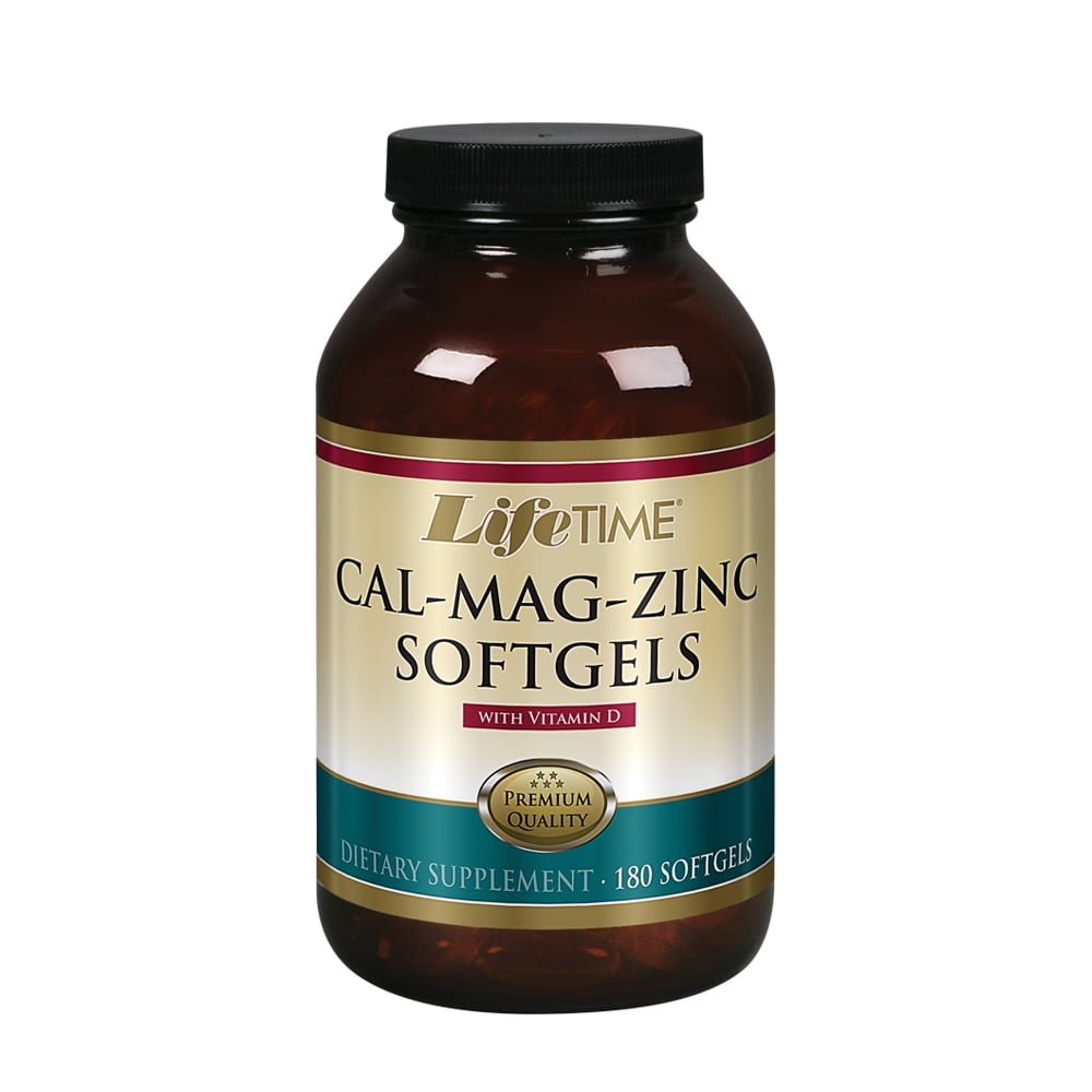 LifeTime Vitamins Cal-Mag-Zinc with Vitamin D 180 Softgels - Walmart.com