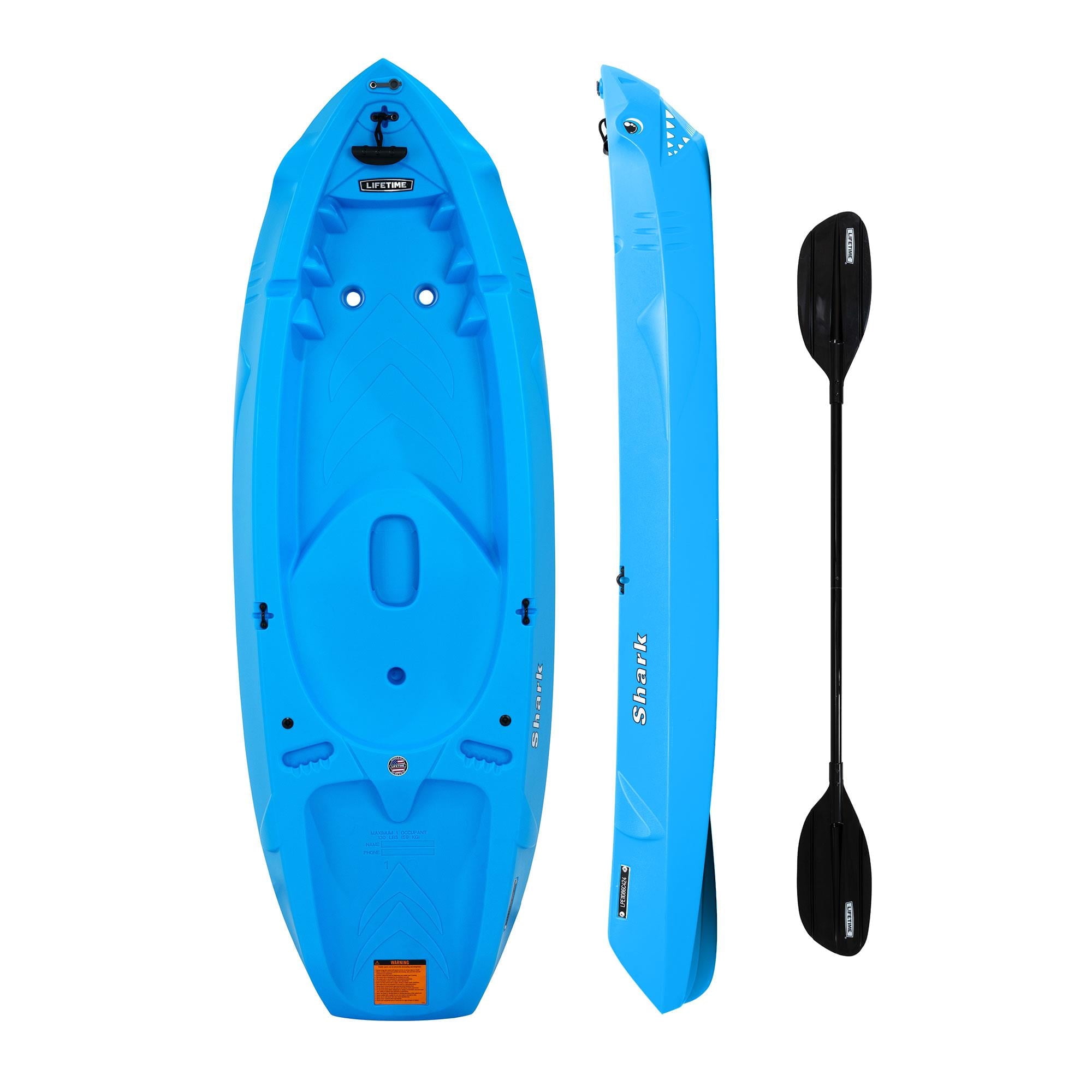 Lifetime, Youth Shark Kayak, 6 ft, Picton Blue with Paddle - Walmart.com