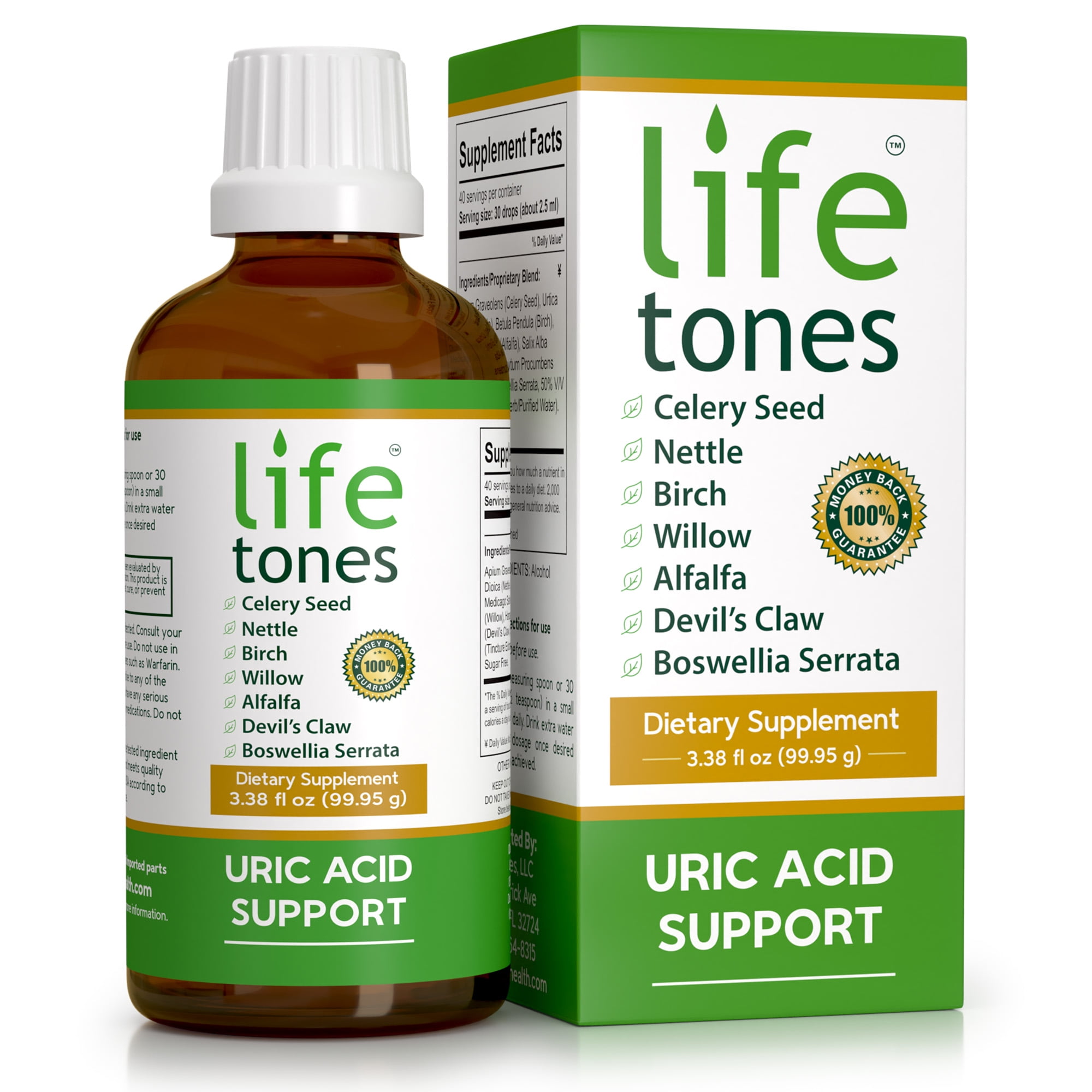 LIFE TONES Uric Acid Support Liquid Supplement, 3.38 Fl Oz, Joint ...