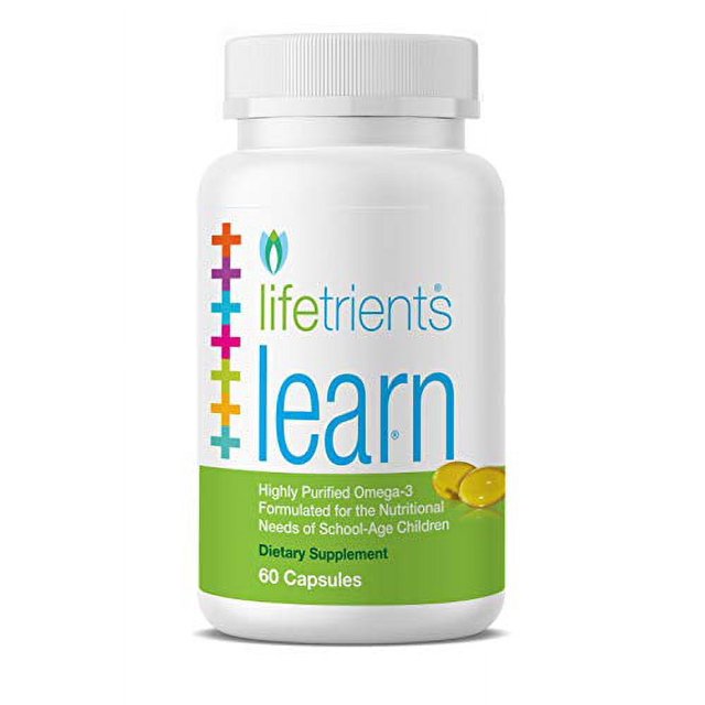 Lifetrients - Learn - 60 Capsules - Highly Purified Omega-3 Formulation for School-Aged Children ...