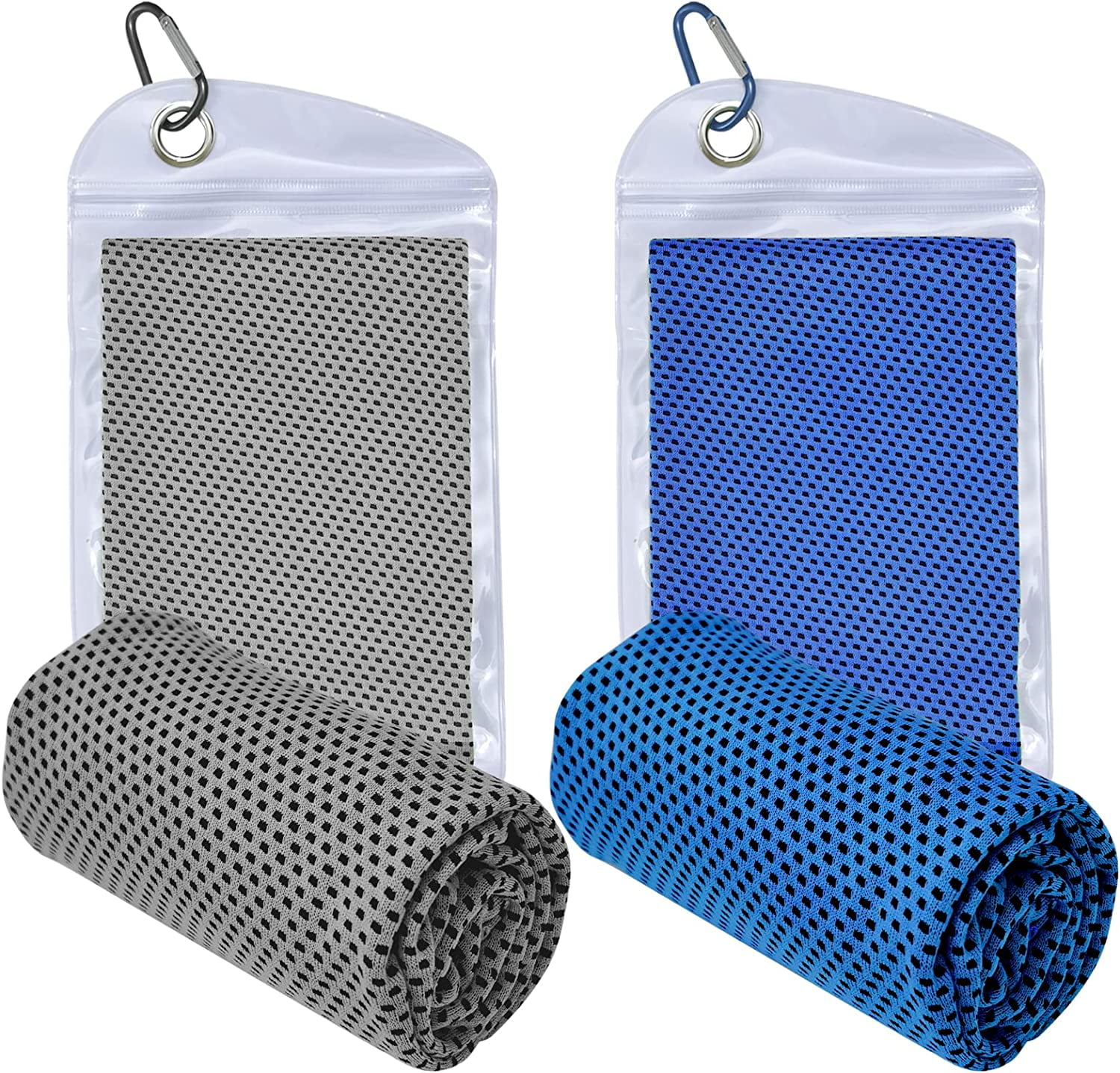 Lifetwo Sport Breathable Mesh Cooling Towel, Grey plus Dark blue, 2 ...