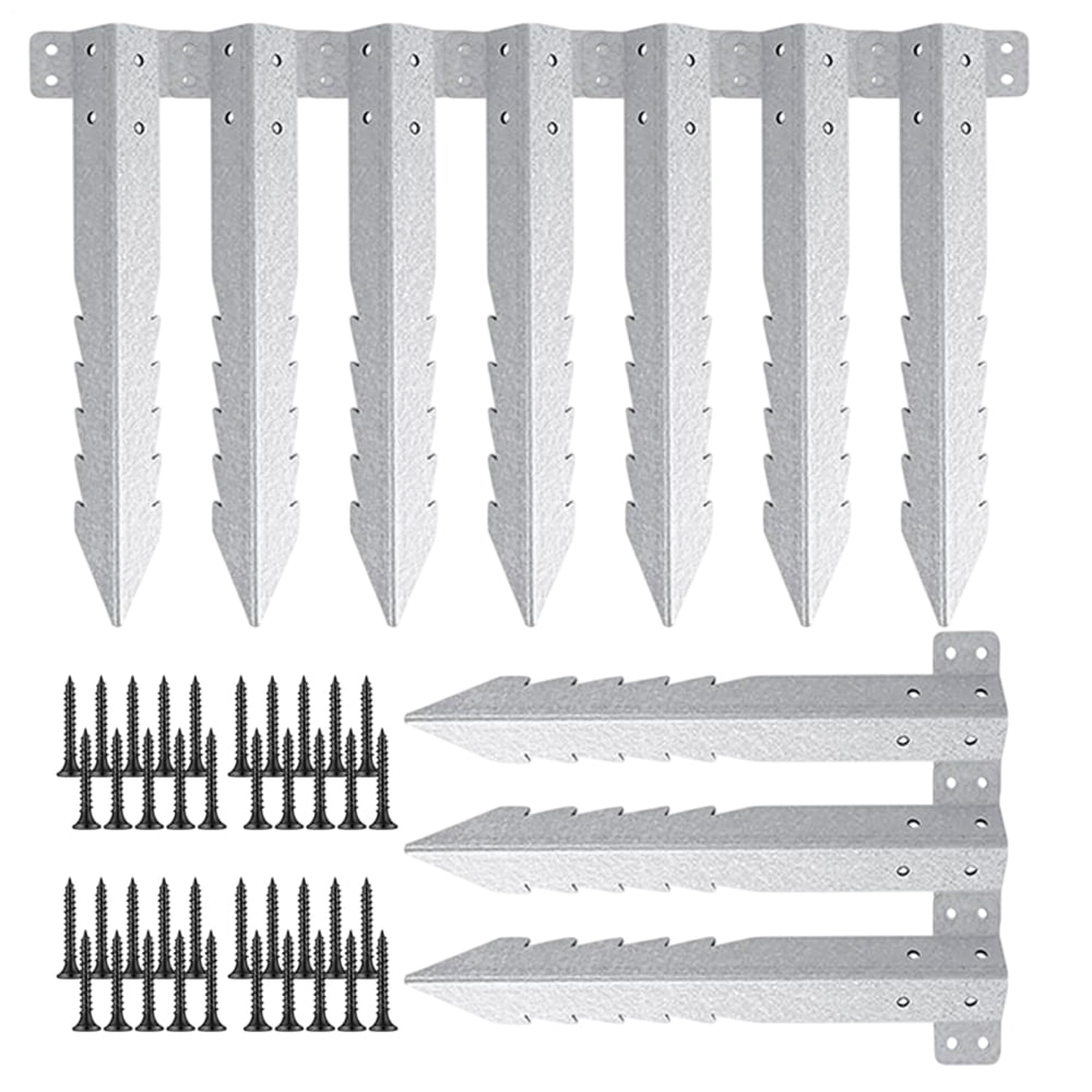 Lifeup Garden Stake 10X Landscape Stakes Serrated Fence Post Brackets ...